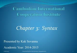 Chapter 2 syntax | PPTX