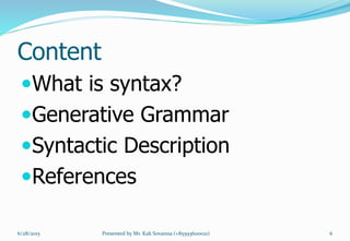 Chapter 2 syntax | PPT
