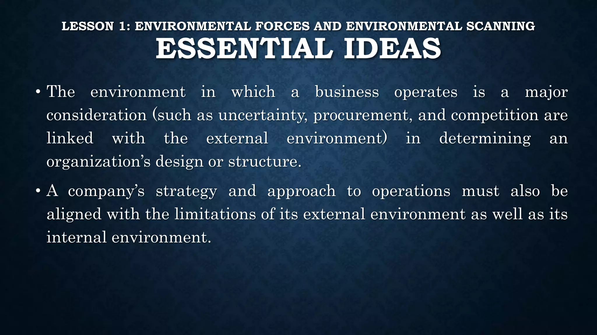 Chapter 2 The Firm and Its Environment lesson 1 | PPTX