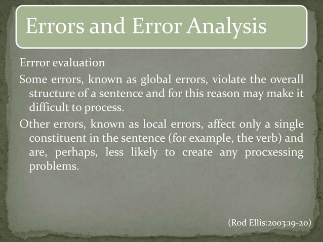 Chapter 2 (the nature of learners language:Rod Ellis) | PPTX
