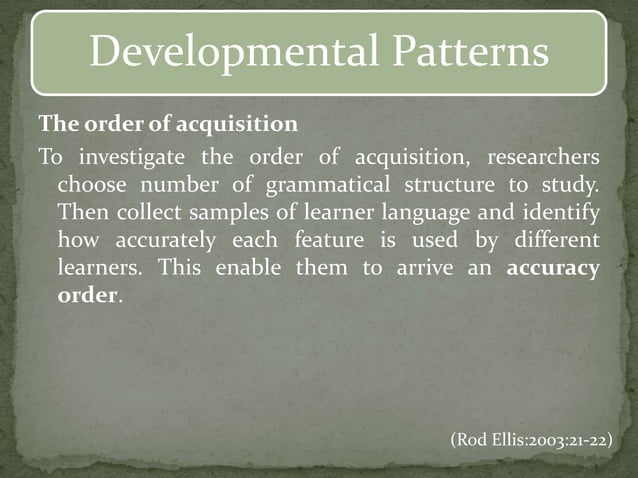 Chapter 2 (the nature of learners language:Rod Ellis) | PPTX