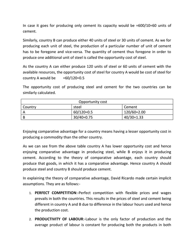 Chapter 2 Theories Of International Trade | DOC | Commodities | Economy