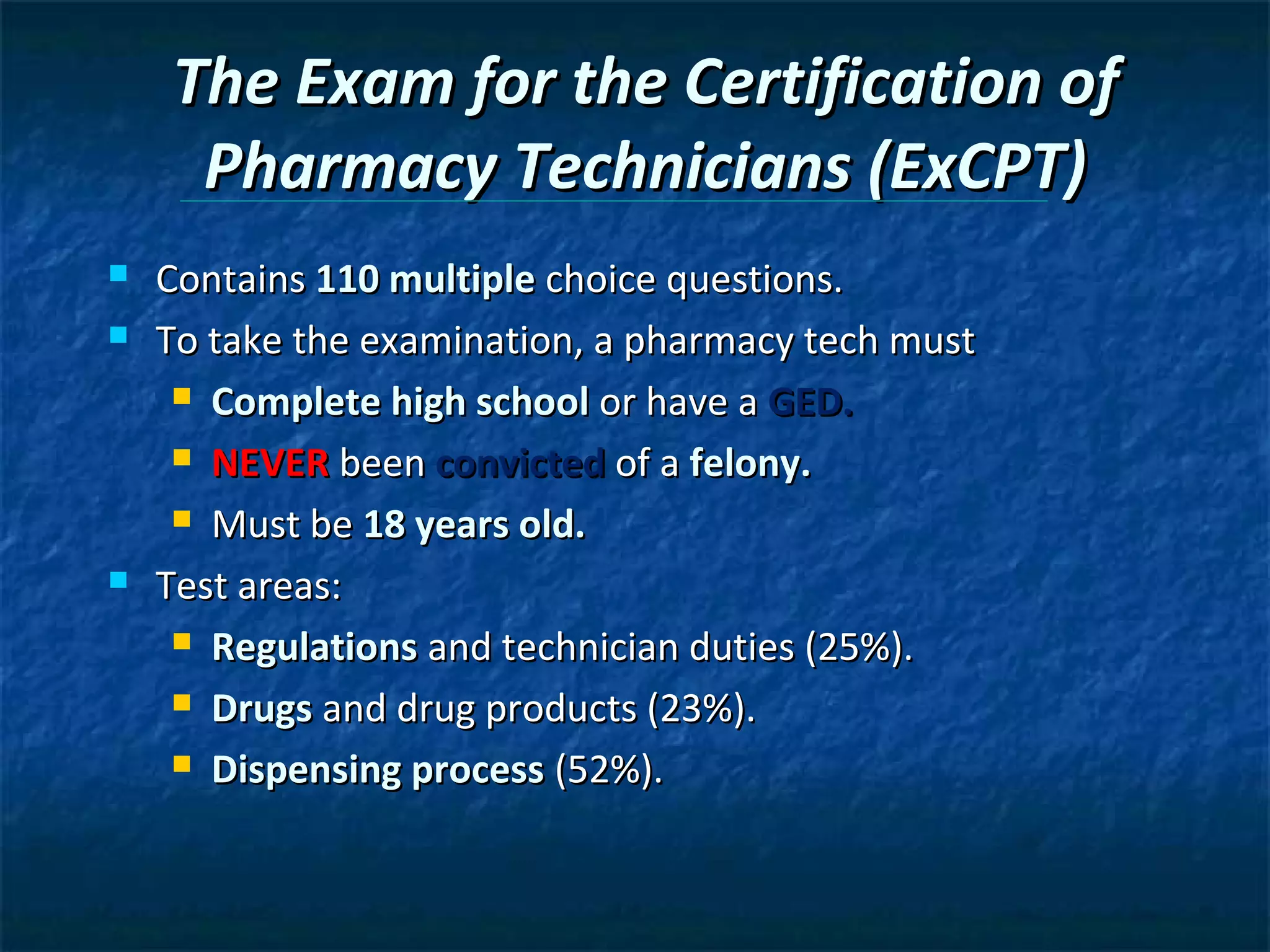Chapter 2 the pharmacy technician | PPT
