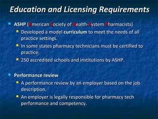 Chapter 2 the pharmacy technician | PPT