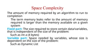 Chapter #2 (Time Complexity & Space Complexity).pptx | Computing | Technology & Computing