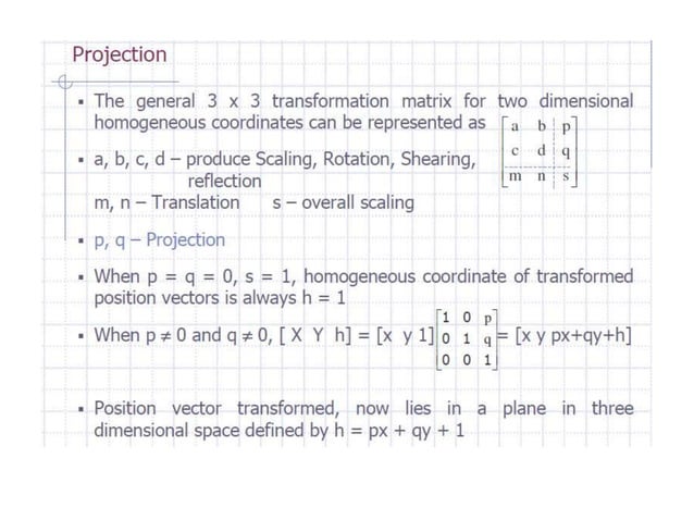 Transformations(scaling rotation translation) Transformations(scaling rotation translation)