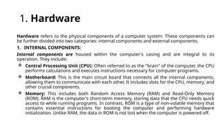 Computer Systems for second school students notes | PPTX