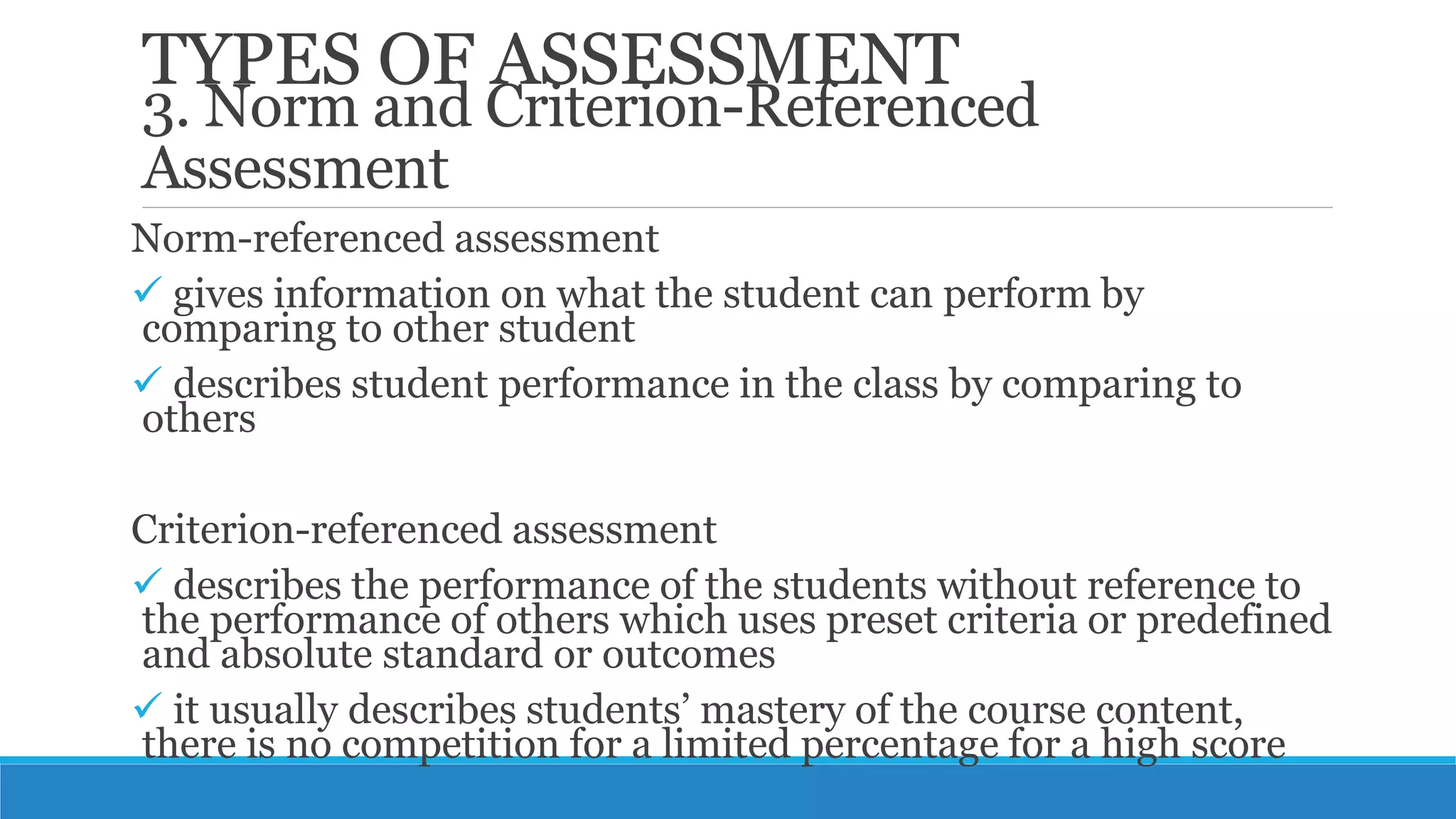 Chapter 2 types of assesment | PPTX