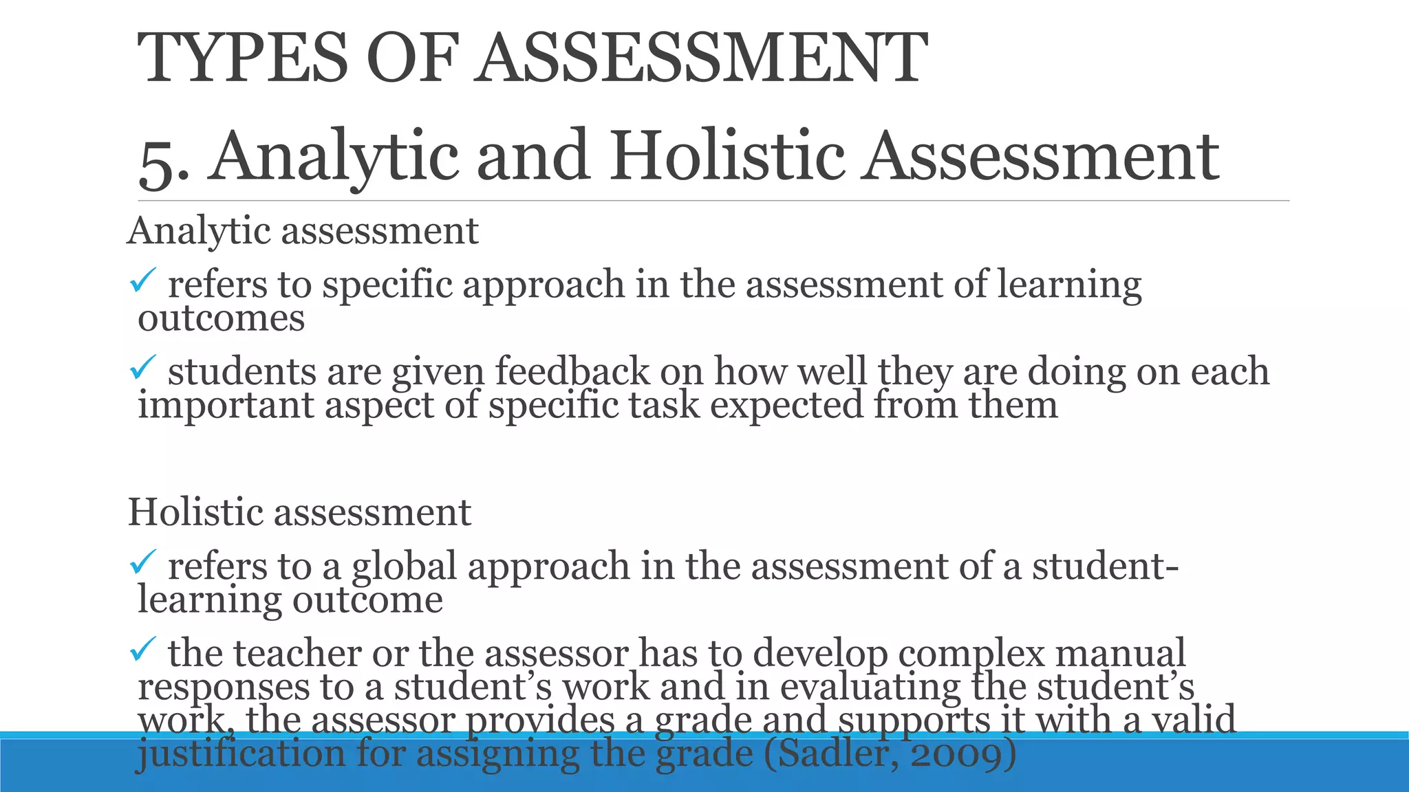 Chapter 2 types of assesment | PPTX