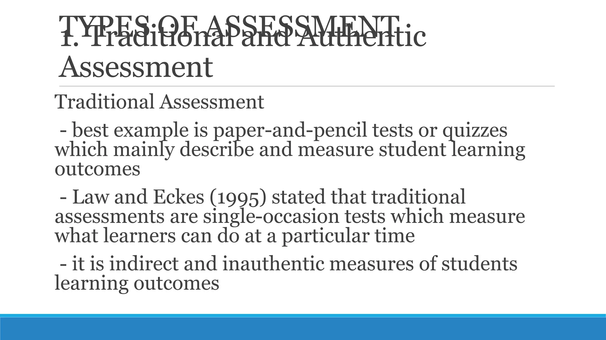 Chapter 2 types of assesment | PPTX
