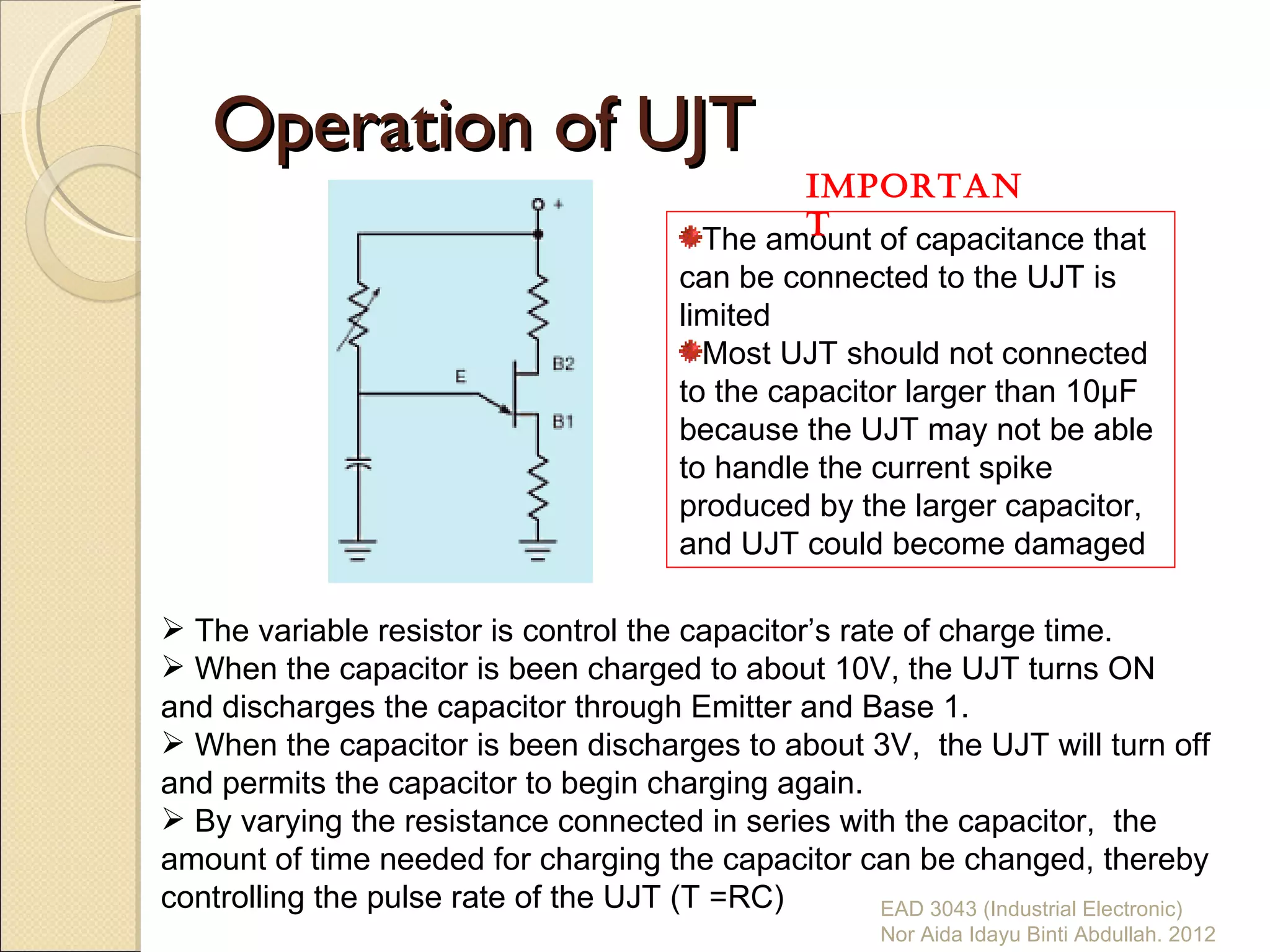 UJT (industrial electronic) | PPT