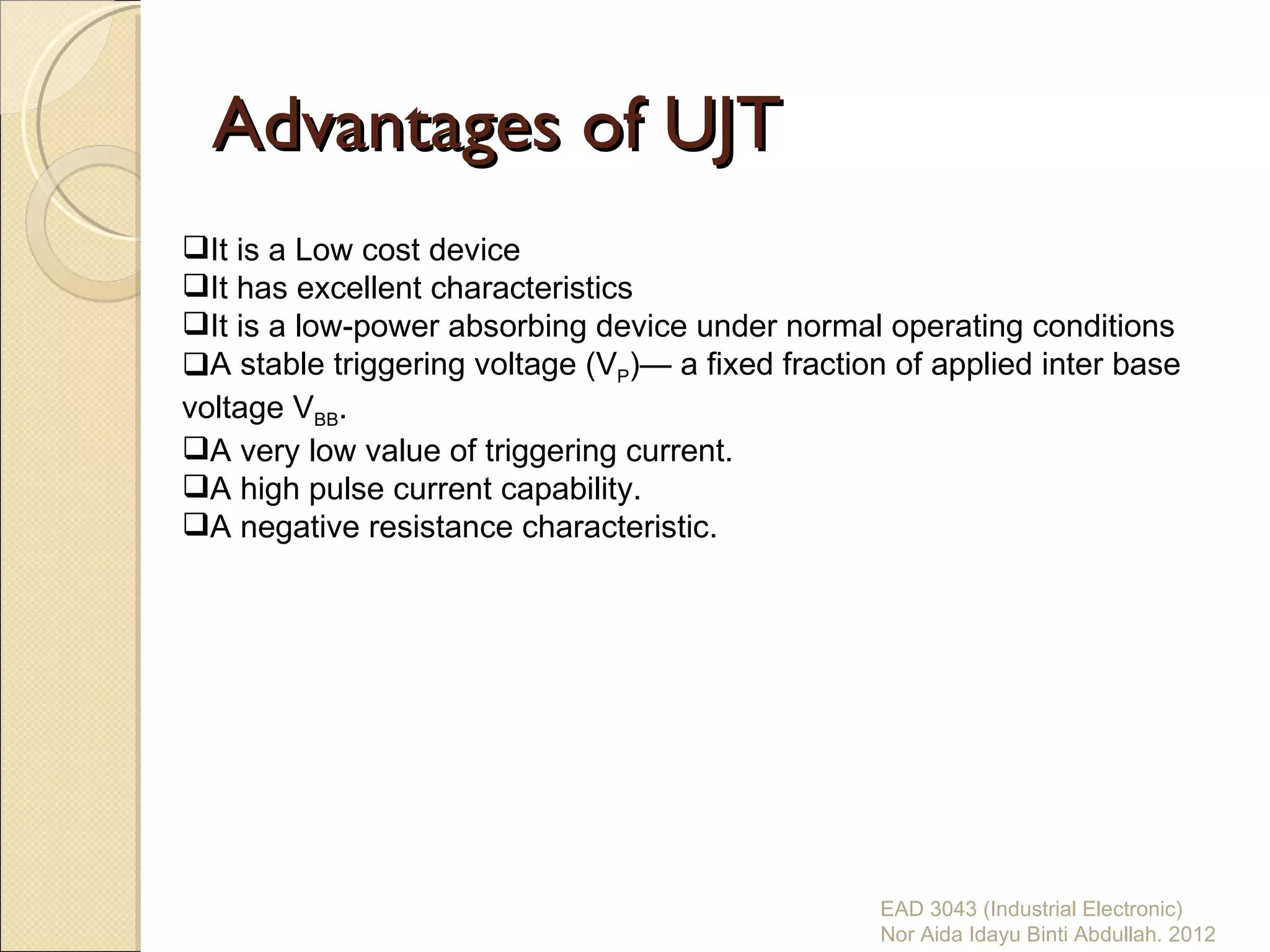 UJT (industrial electronic) | PPT