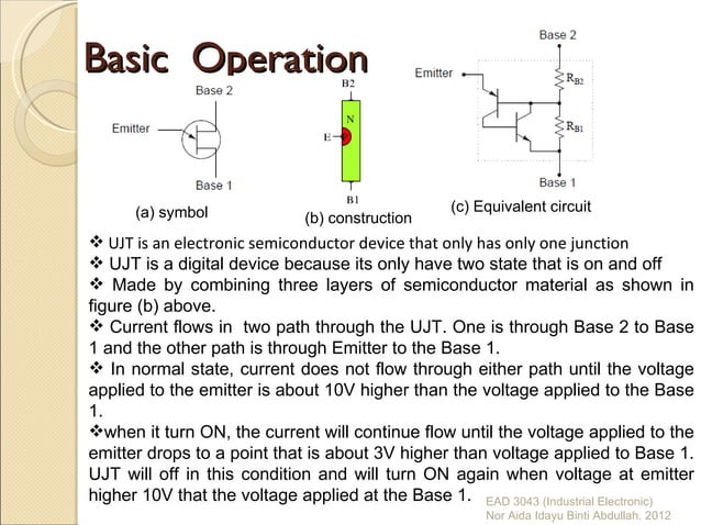 UJT (industrial electronic) | PPT | Consumer Electronics | Technology & Computing