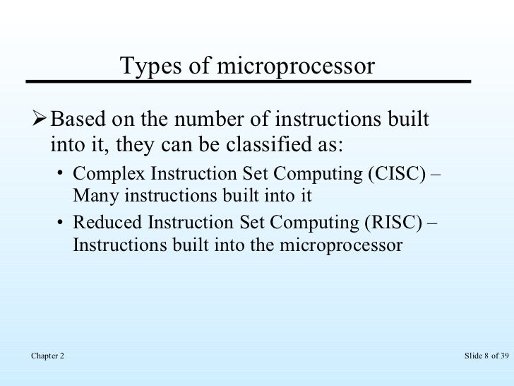 Chapter 2: Microprocessors