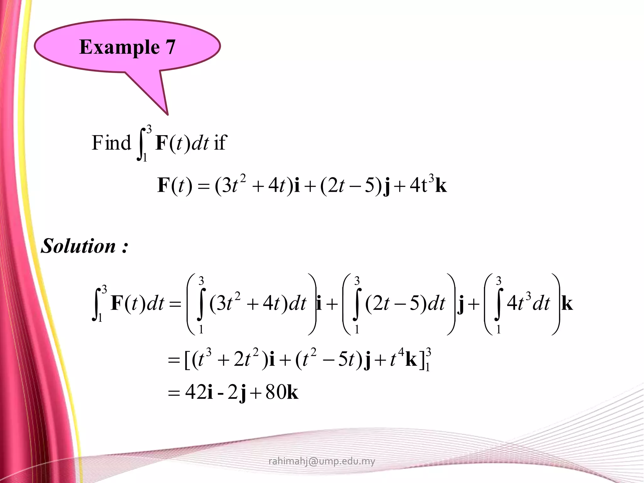 Applied Calculus Chapter 2 Vector Valued Function Pptx Physics