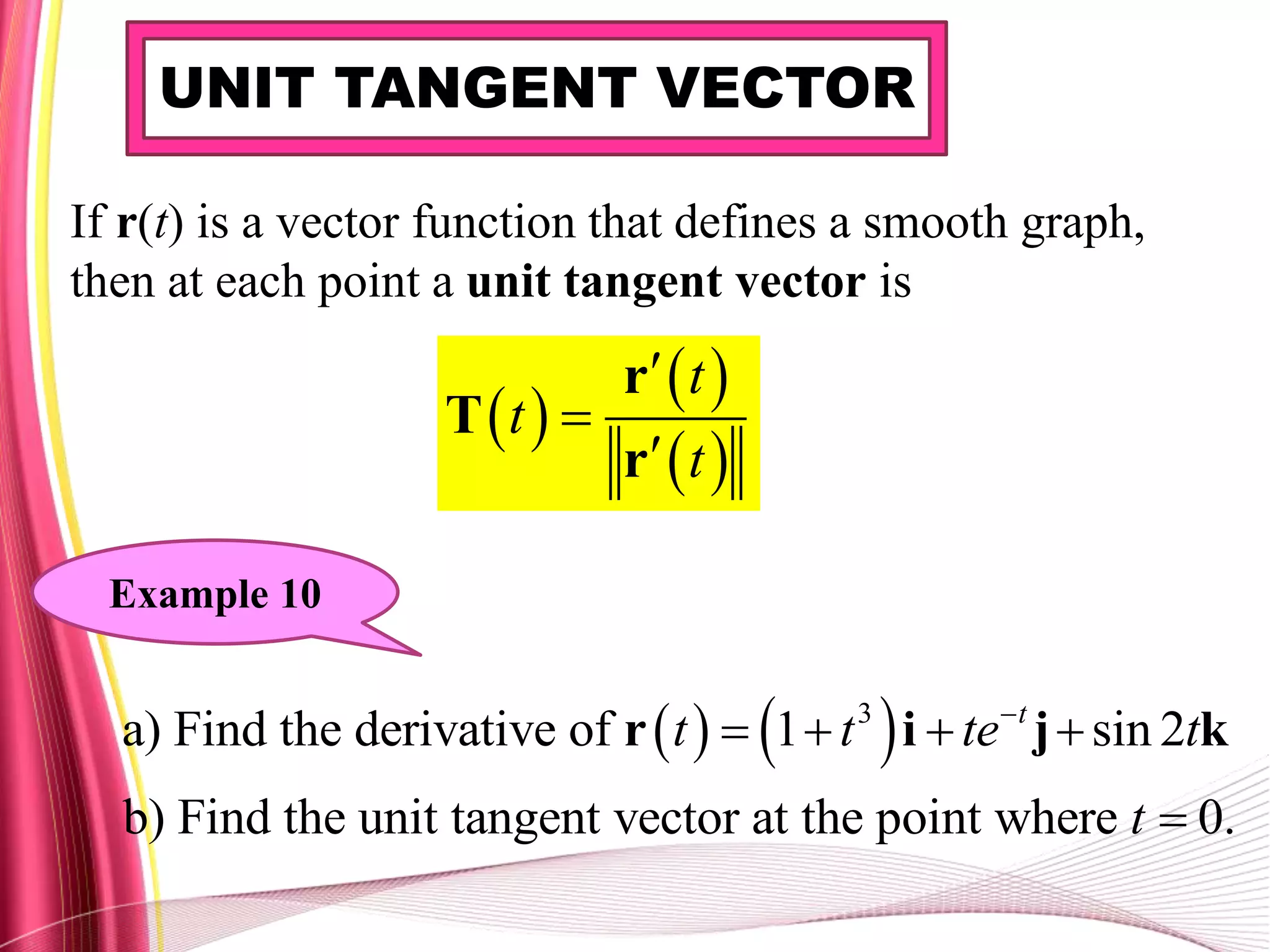 Applied Calculus Chapter 2 Vector Valued Function Pptx Physics Science