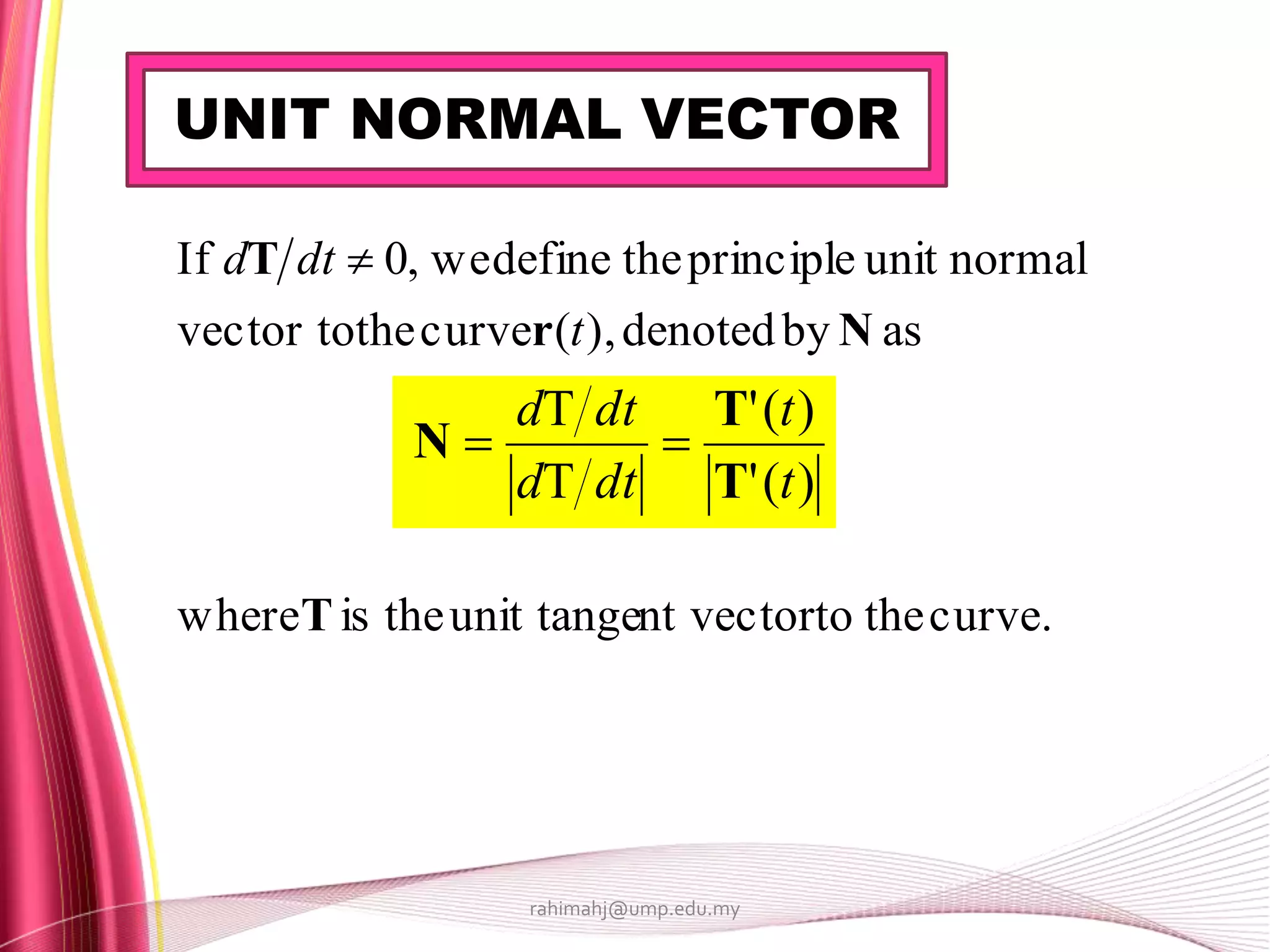 Applied Calculus Chapter 2 Vector Valued Function Pptx Physics Science