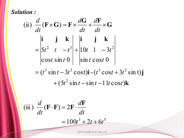 Applied Calculus Chapter 2 Vector Valued Function Pptx Physics Science