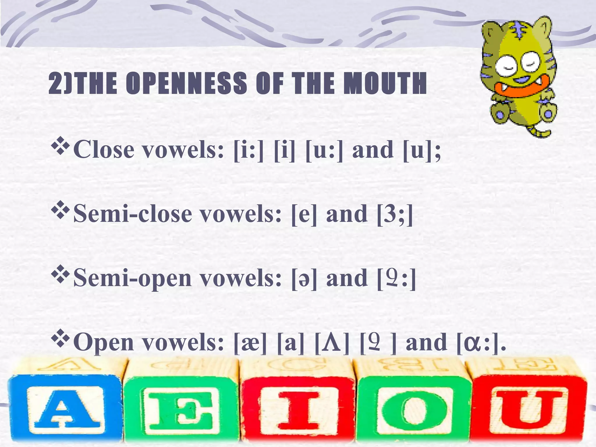 GENERAL CLASSIFICATION OF VOWELS | PPT