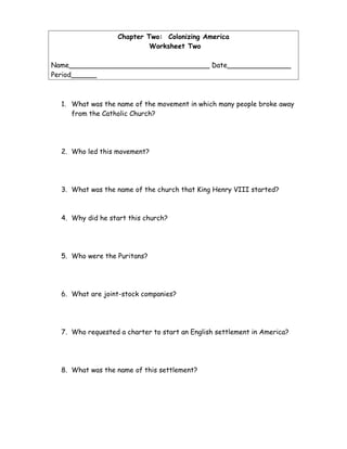 Chapter 2 worksheet 2 | DOC