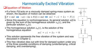 Harmonically Excited Vibration Equation of Motion | PDF