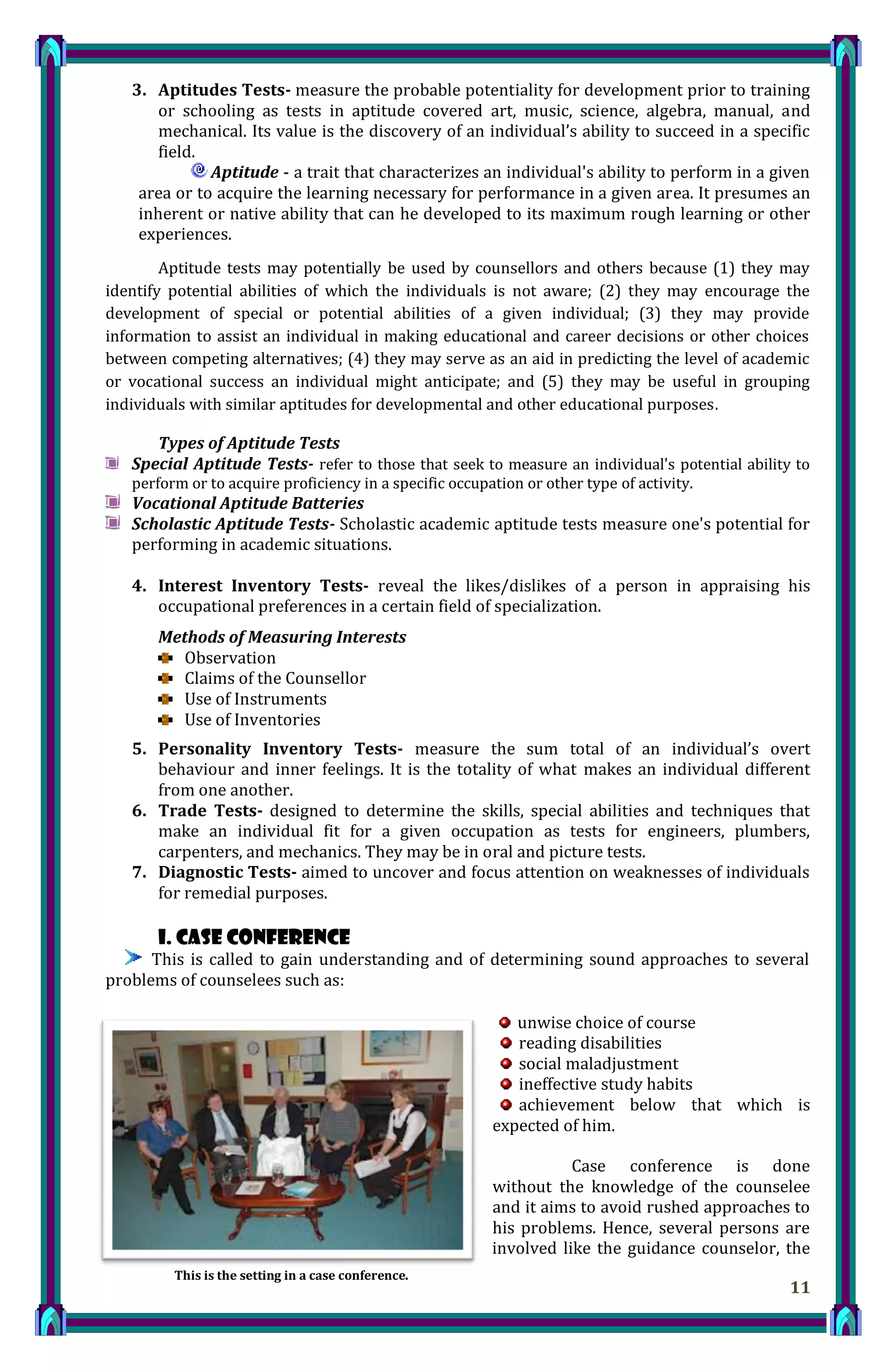 Tools and Techniques Used in the Guidance Process | PDF