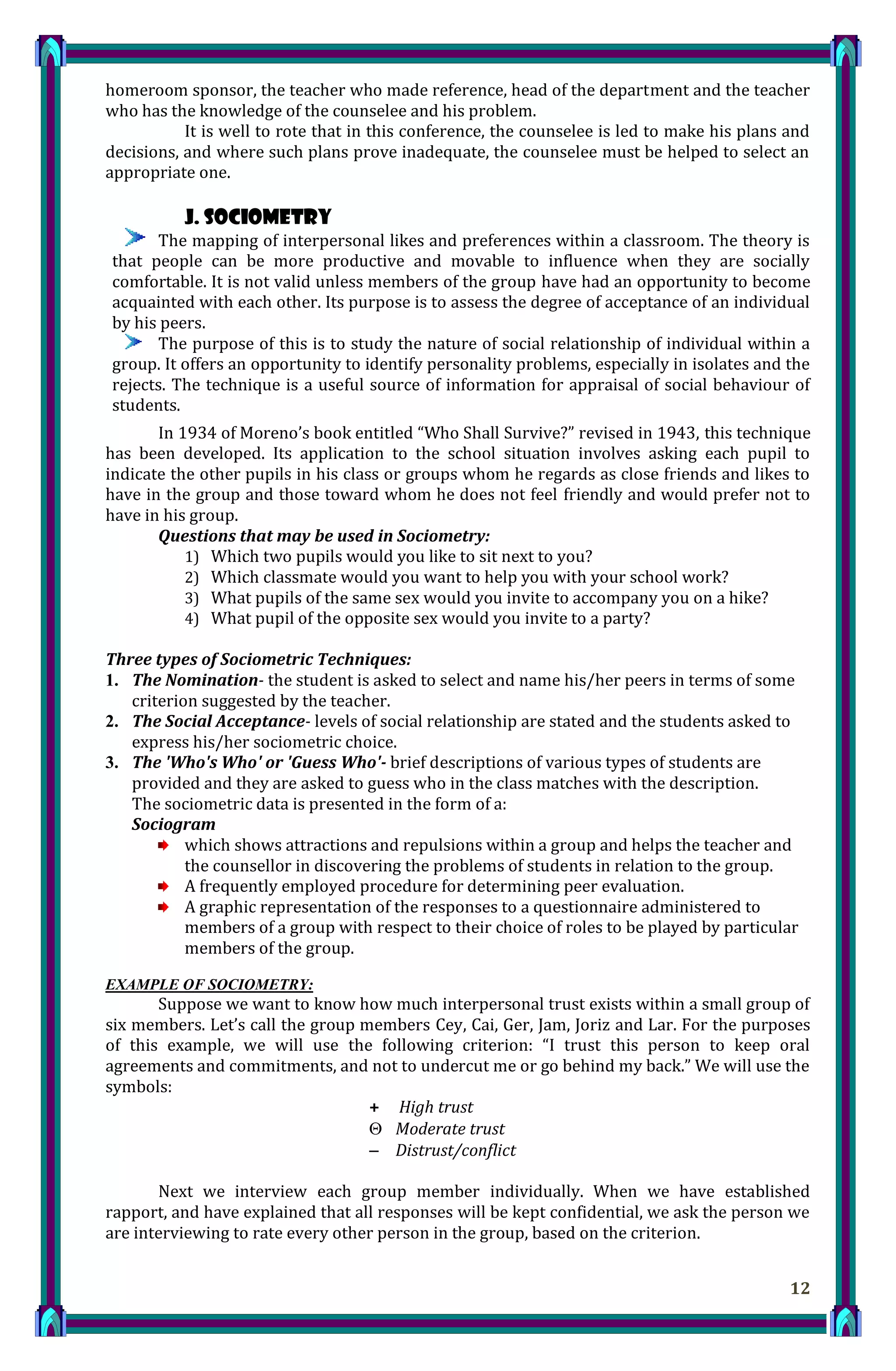 Tools and Techniques Used in the Guidance Process | PDF