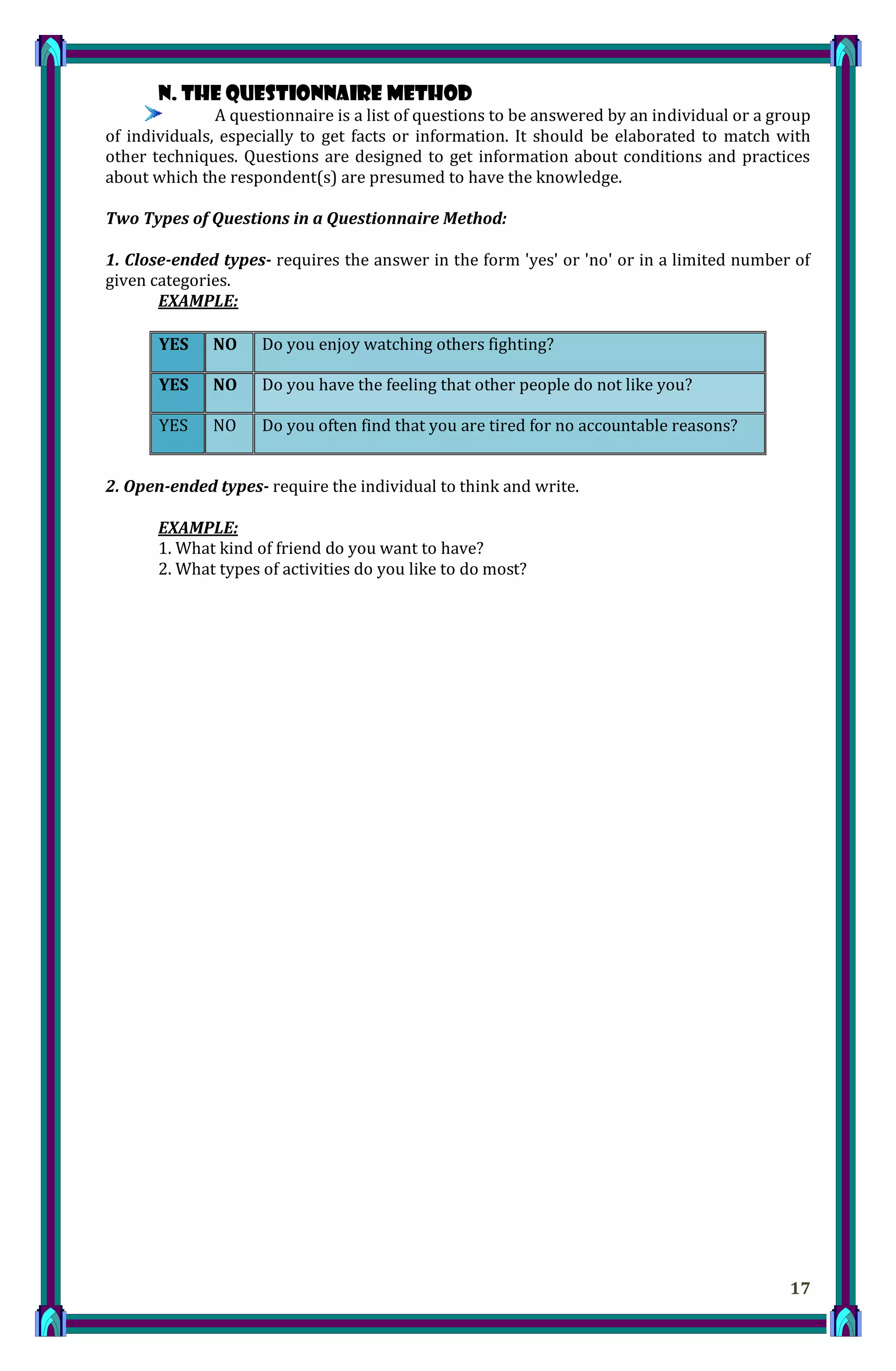 Tools and Techniques Used in the Guidance Process | PDF
