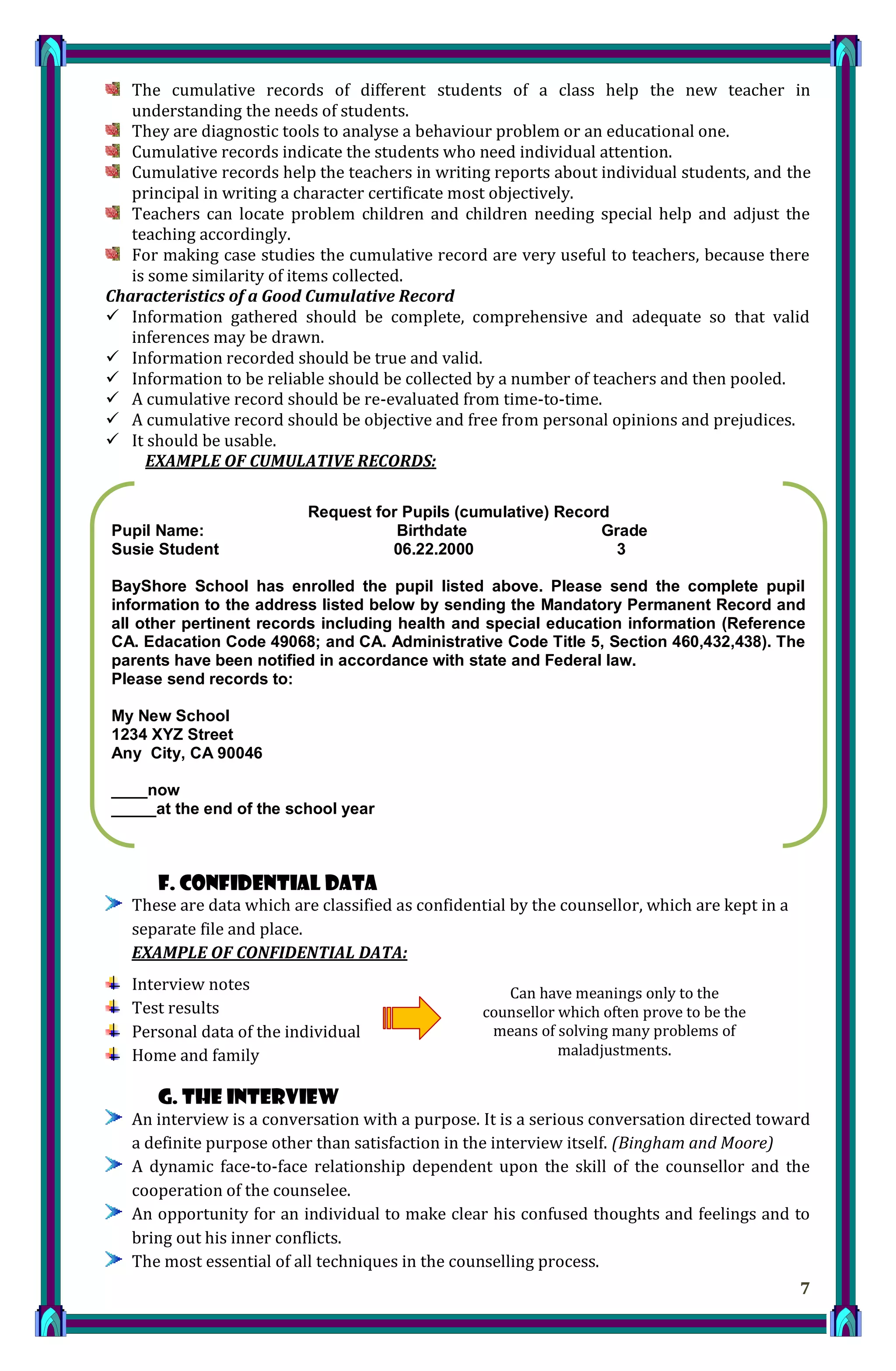 Tools and Techniques Used in the Guidance Process | PDF