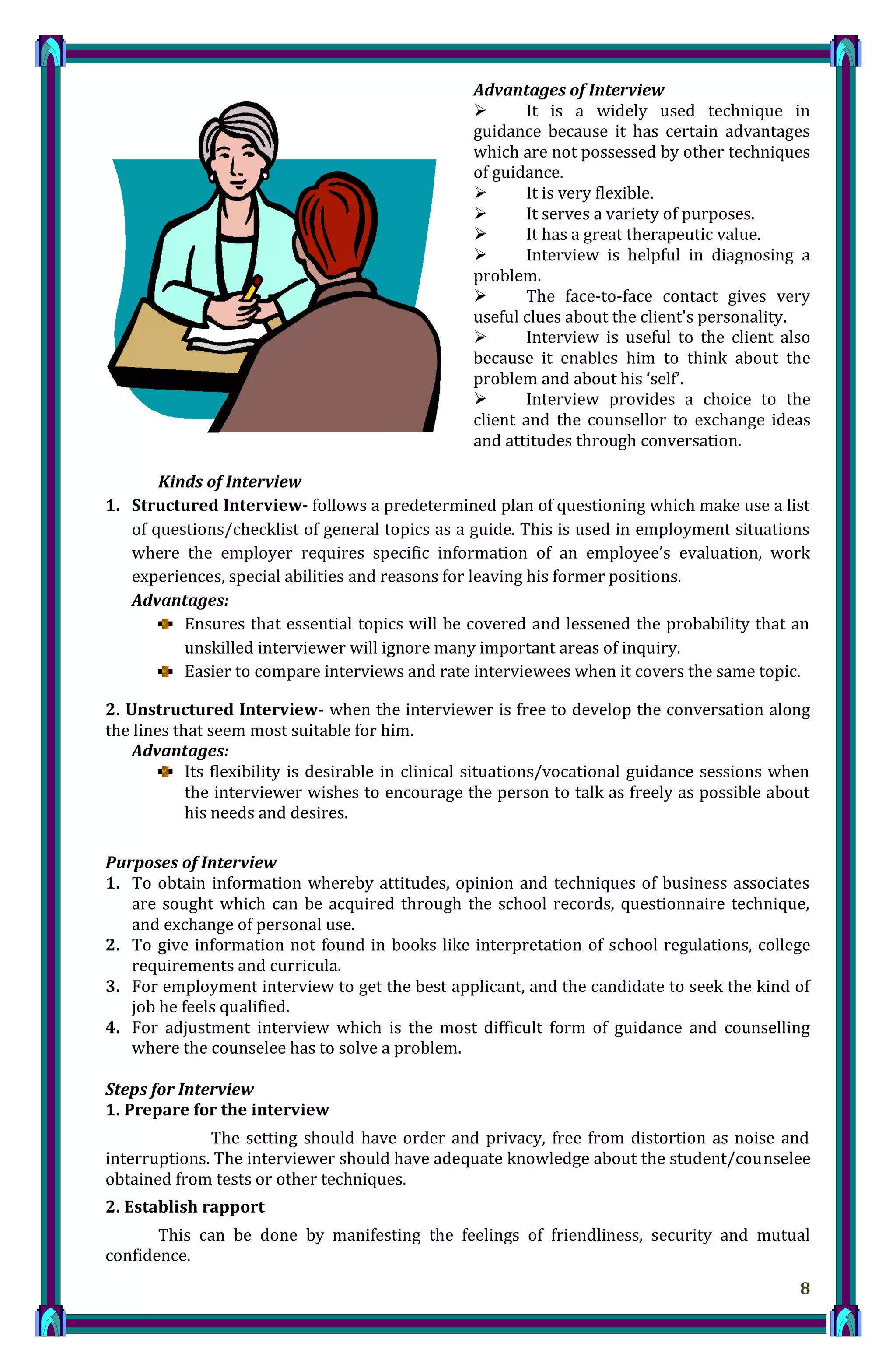 Tools and Techniques Used in the Guidance Process | PDF