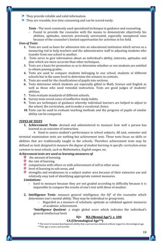 Tools and Techniques Used in the Guidance Process | PDF