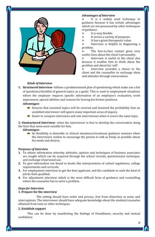 Tools and Techniques Used in the Guidance Process | PDF