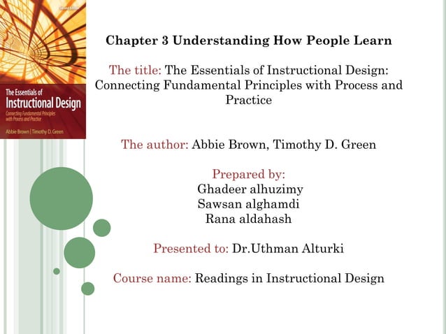 Chapter 3 Understanding How People Learn | PPT