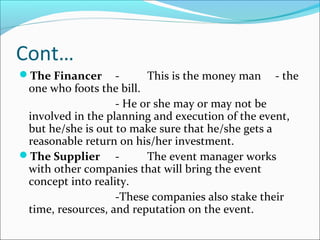 Chapter 3 The Market for Events and The Event Stakeholder | PPT