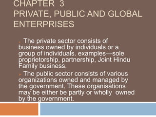 private, public and global enterprises | PPTX