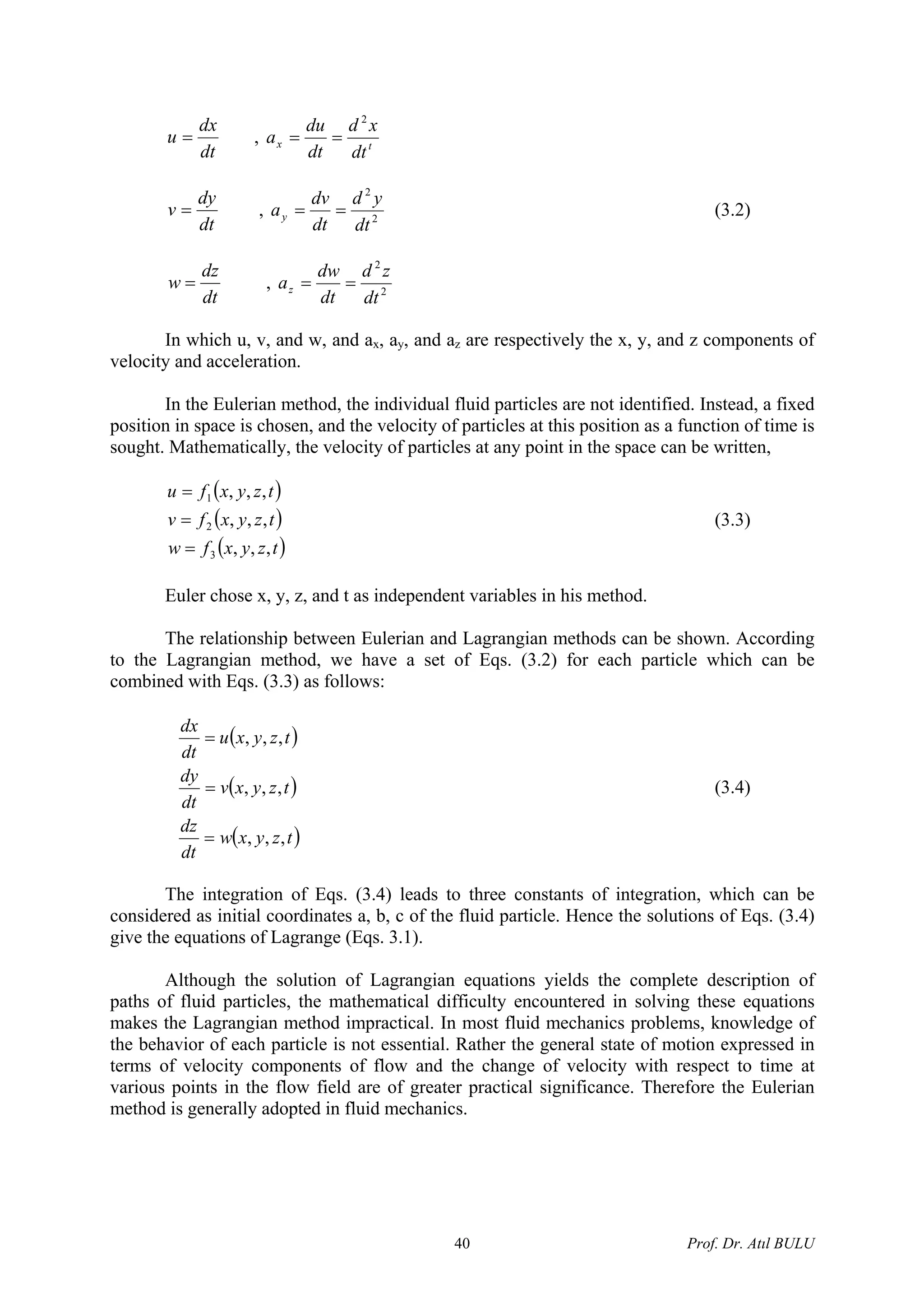 KINEMATICS OF FLUIDS (Chapter 3) | PDF