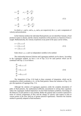 KINEMATICS OF FLUIDS (Chapter 3) | PDF