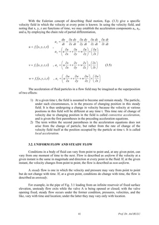 KINEMATICS OF FLUIDS (Chapter 3) | PDF