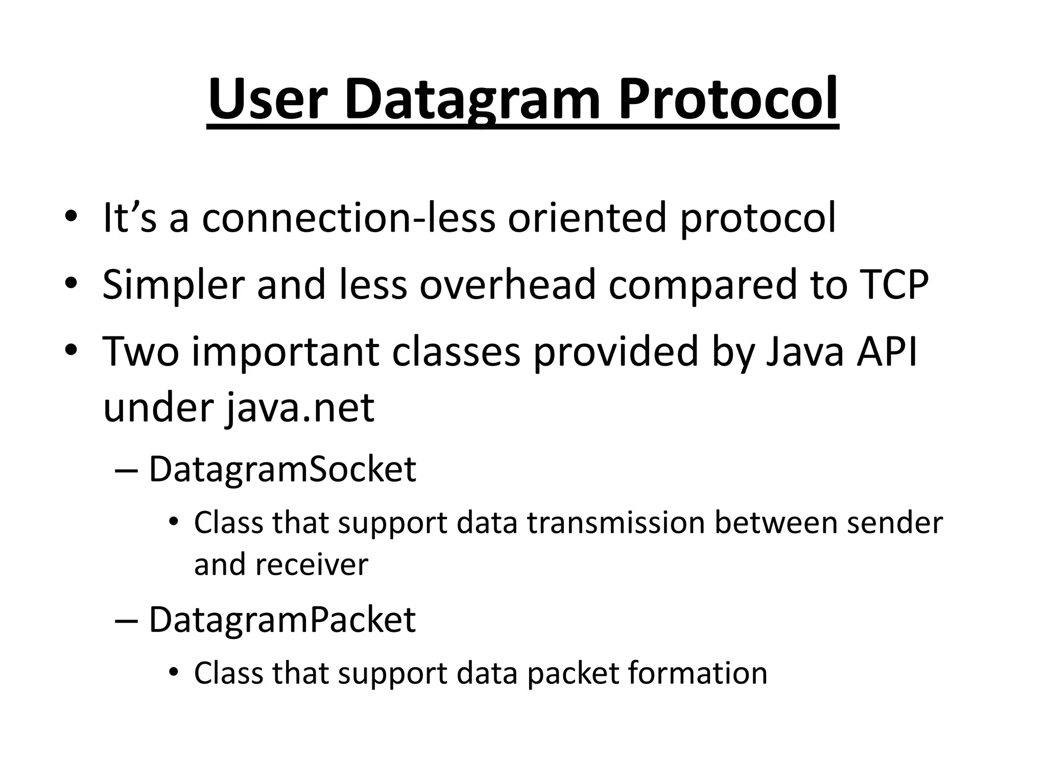 Chapter 3 : User Datagram Protocol (UDP) | PDF