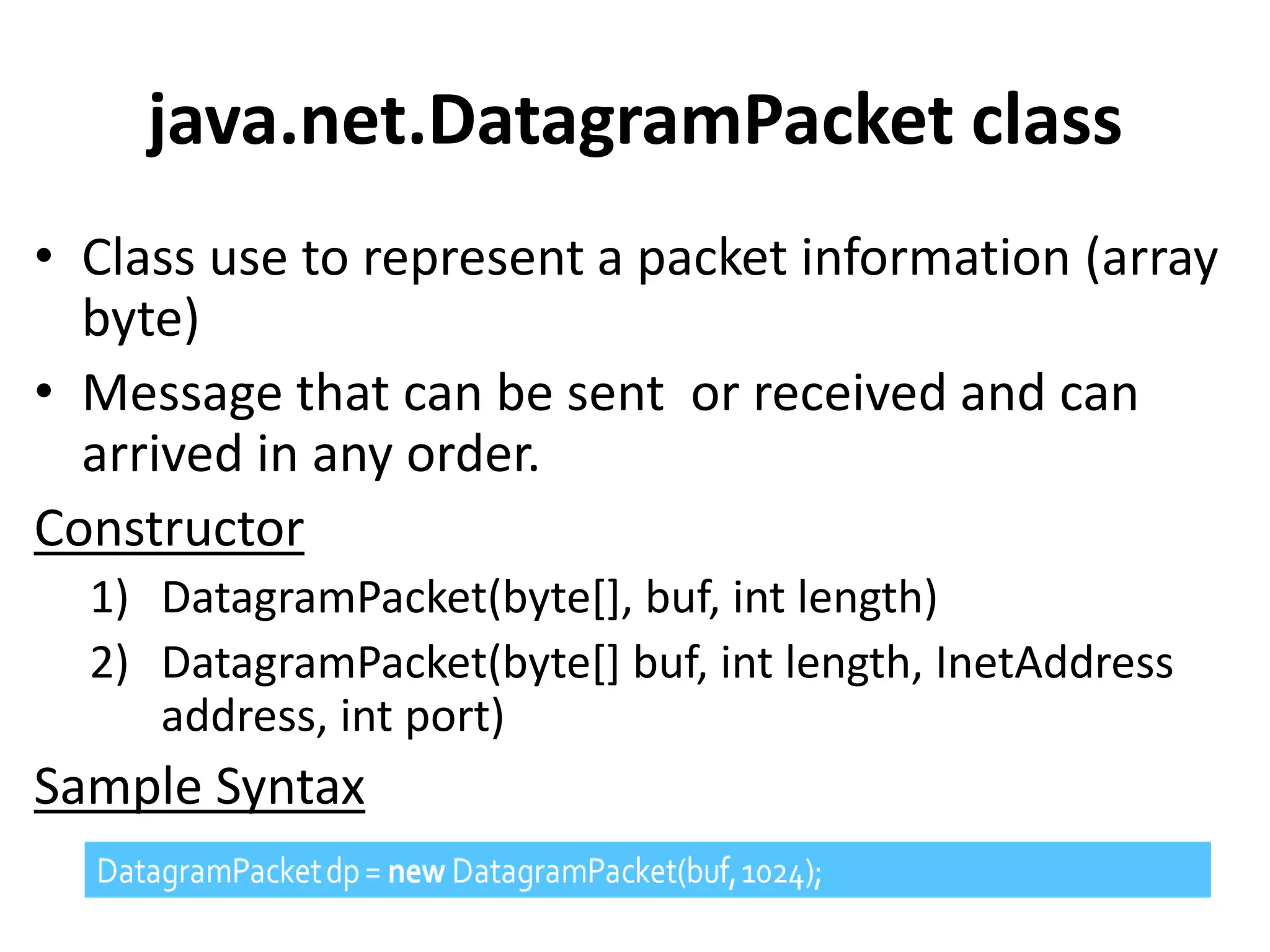 Chapter 3 : User Datagram Protocol (UDP) | PDF
