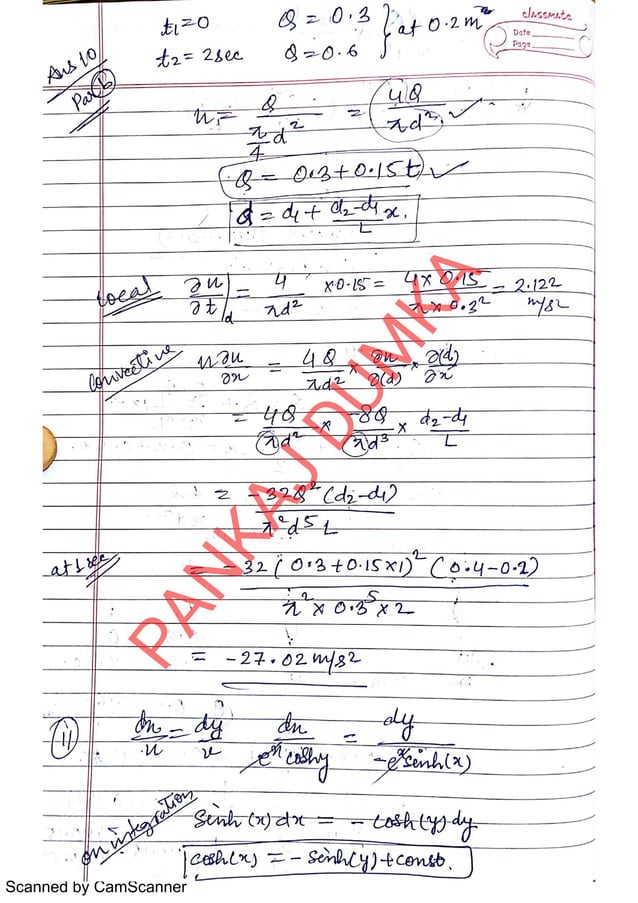 solution of introductoin to fluid mechanics and machines(Prof. Som and Prof. Biswas) Chapter 3 | PDF