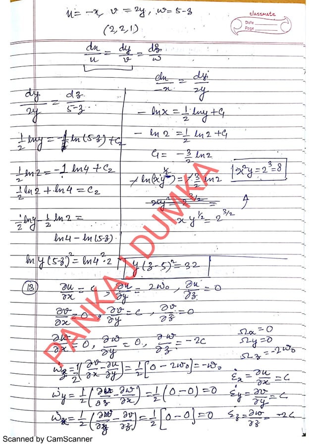 solution of introductoin to fluid mechanics and machines(Prof. Som and Prof. Biswas) Chapter 3 | PDF