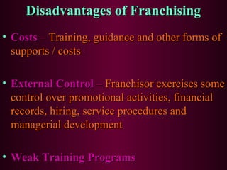 Entrepreneurship,Franchising and Small business | PPT