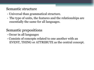 TRANSED Chapter3 The Semantic Structure of Language | PPT