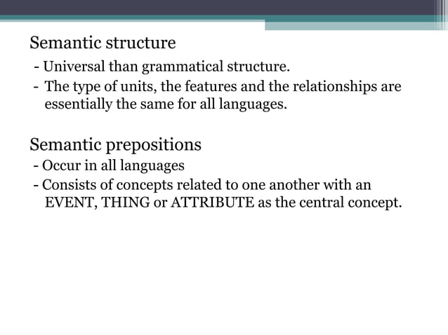 TRANSED Chapter3 The Semantic Structure of Language | PPT