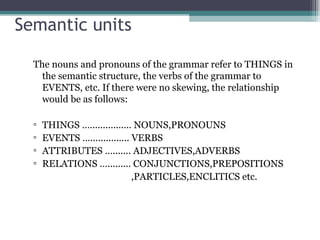 TRANSED Chapter3 The Semantic Structure of Language | PPT