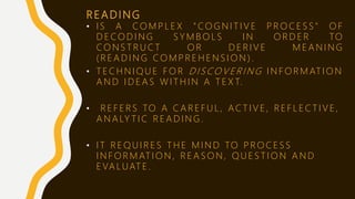 Chapter 3 lesson 3 Reading for Critical Understanding | PPT