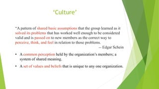 Organisational culture and change management | PPTX