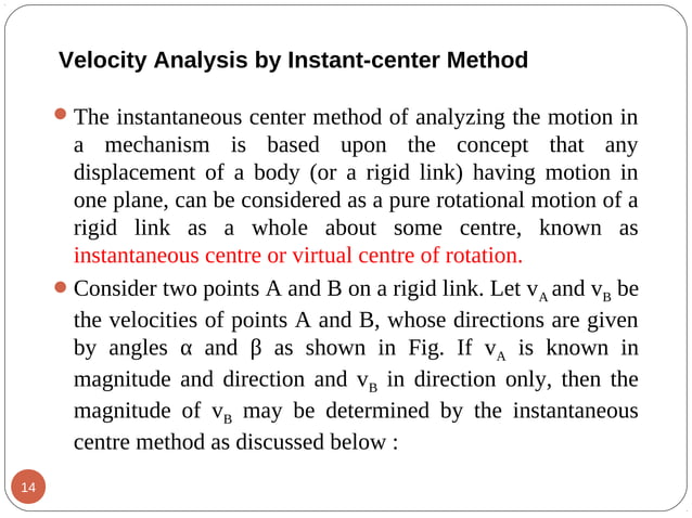 Chapter 3 Velocity Analysis Ic Graphical And Relative Velocity Method