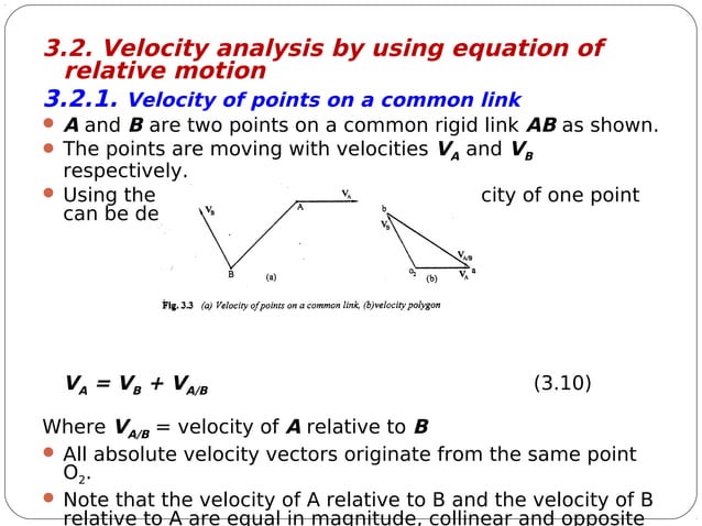 Chapter 3 Velocity Analysis Ic Graphical And Relative Velocity Method